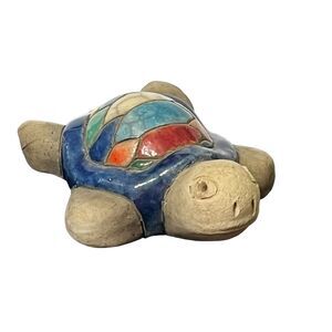 Unmarked | Accents | Glazed Turtle Art Pottery Clay Miniature Figurine ...
